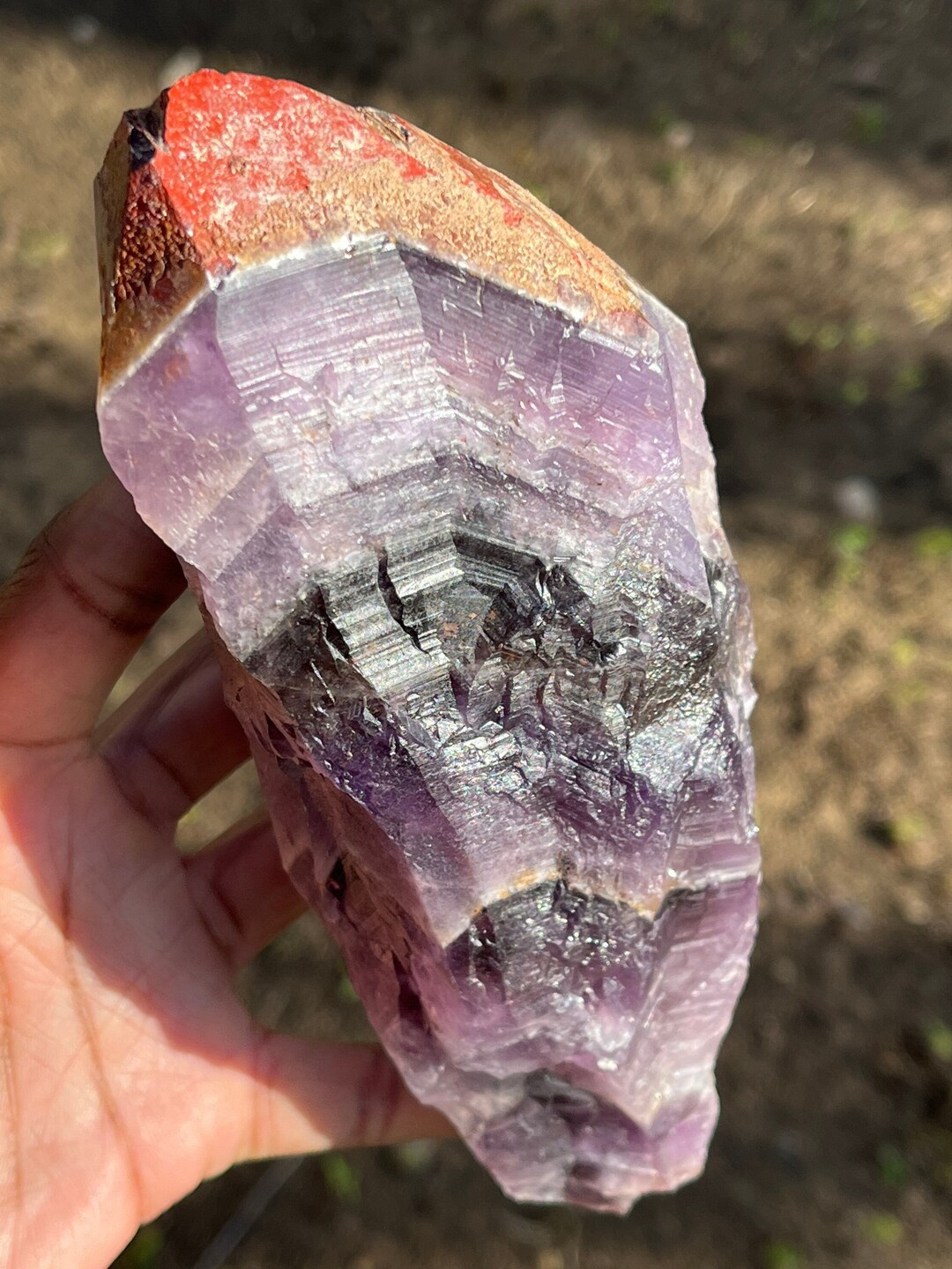 Auralite-23 Canadian Chevron Amethyst With Red/tan Hematite! Powerful Master Healer From ...