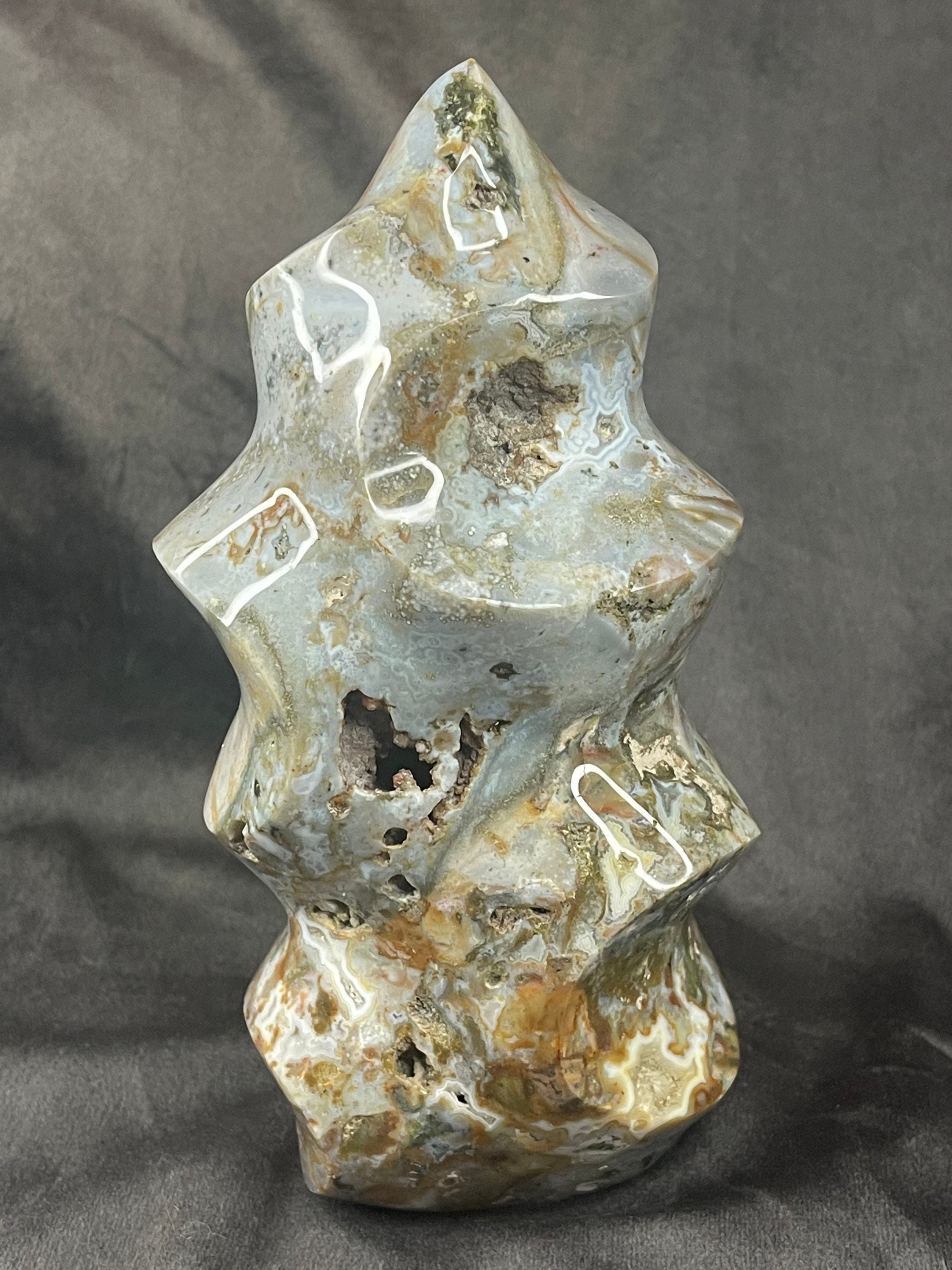 6.9 1355g Jasper Flame Statue | Etsy