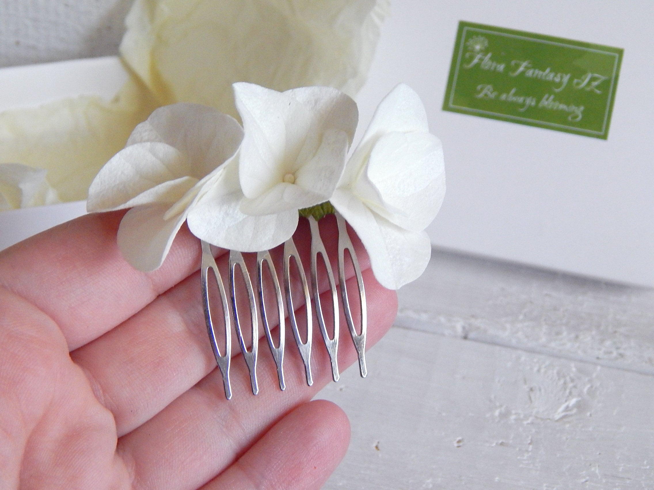 Hydrangea Hair Comb Small Bridal Hair Comb Wedding Flower - Etsy