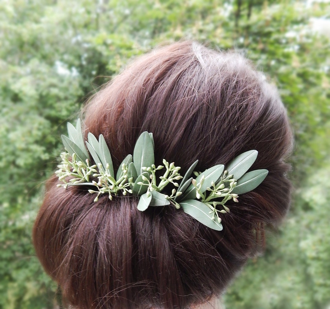 Olive Leaf Hair Pin Greenery Wedding Hair Piece Floral Bridal Headpiece ...