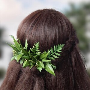 Bridal Hair Comb Greenery Wedding Headpiece Green Leaf Hair Clip Fern ...