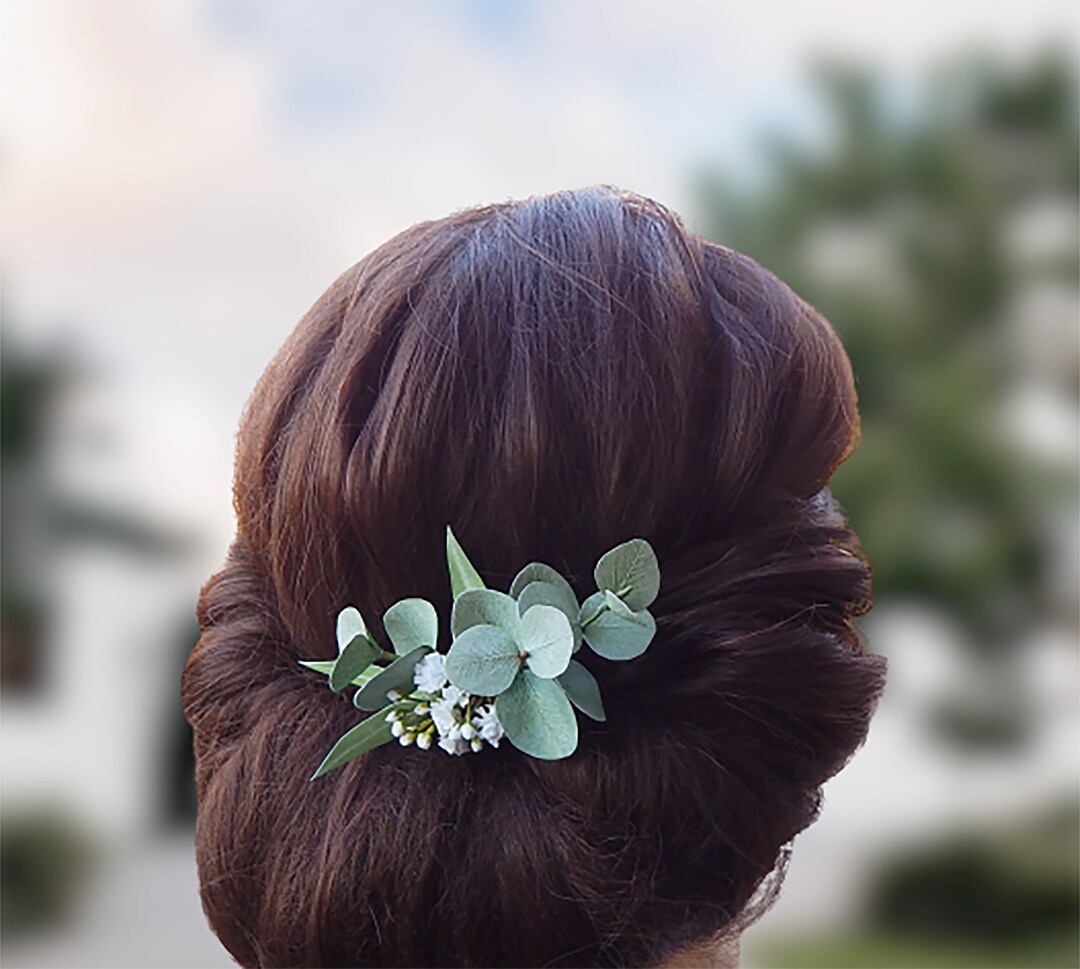 Greenery Eucalyptus Hair Piece Wedding Headpiece Baby Breath Gypsophila ...