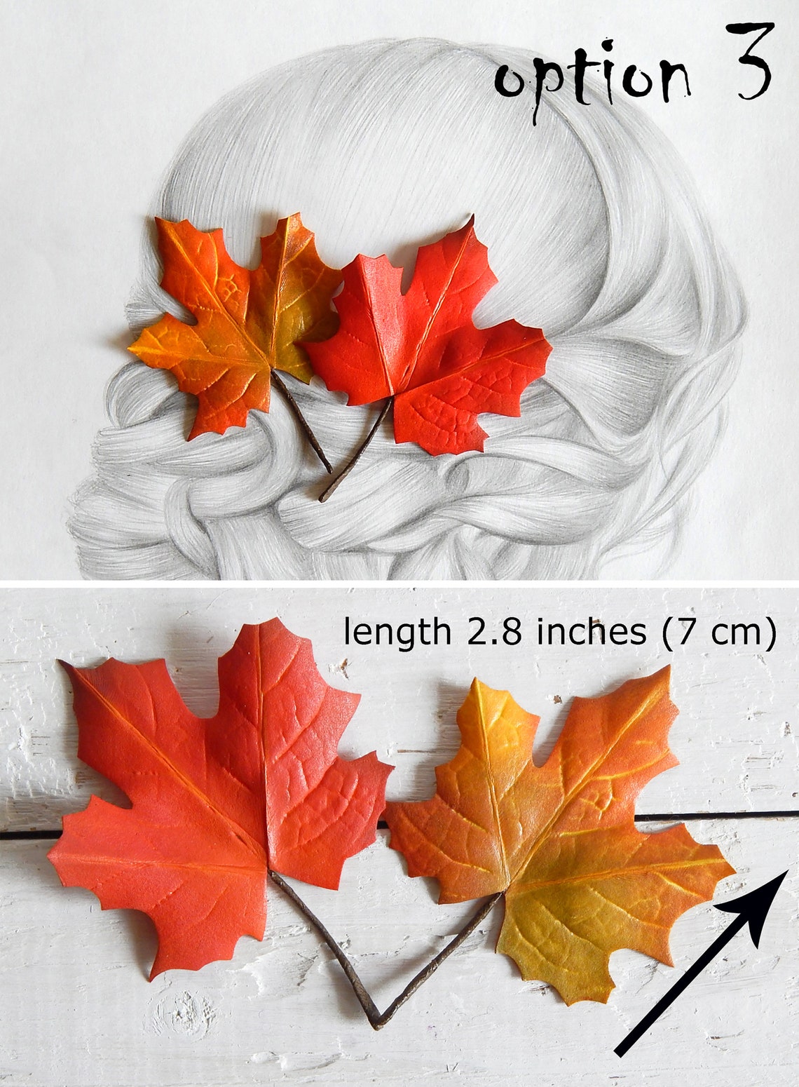 Fall leaf hair pins Fall wedding hair piece Autumn floral | Etsy