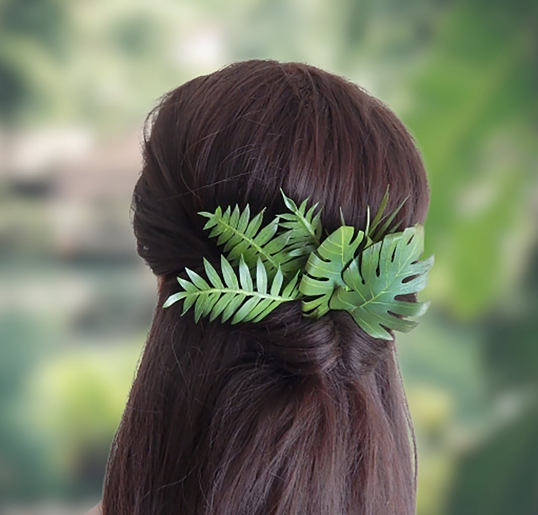 Tropical Wedding Hair Piece Monstera Hair Comb Hawaiian Hair Clip ...