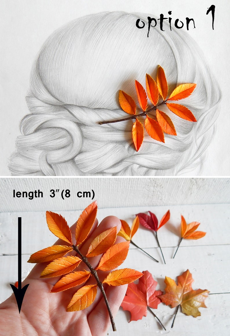 Fall Leaf Hair Pins Fall Wedding Hair Piece Autumn Floral Headpiece ...
