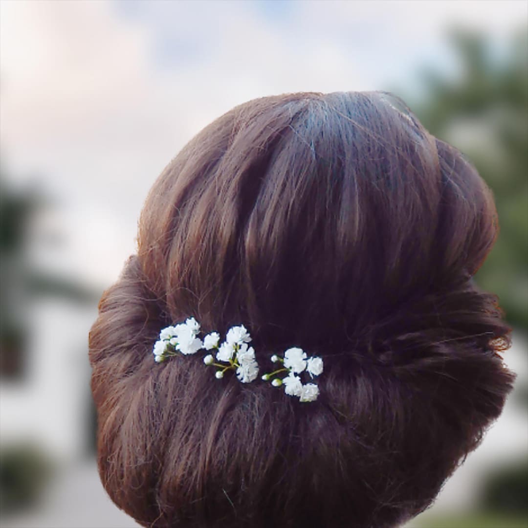 Babys Breath Flower Hair Pins Baby Breath Hair Pin Bridal Floral Hair ...