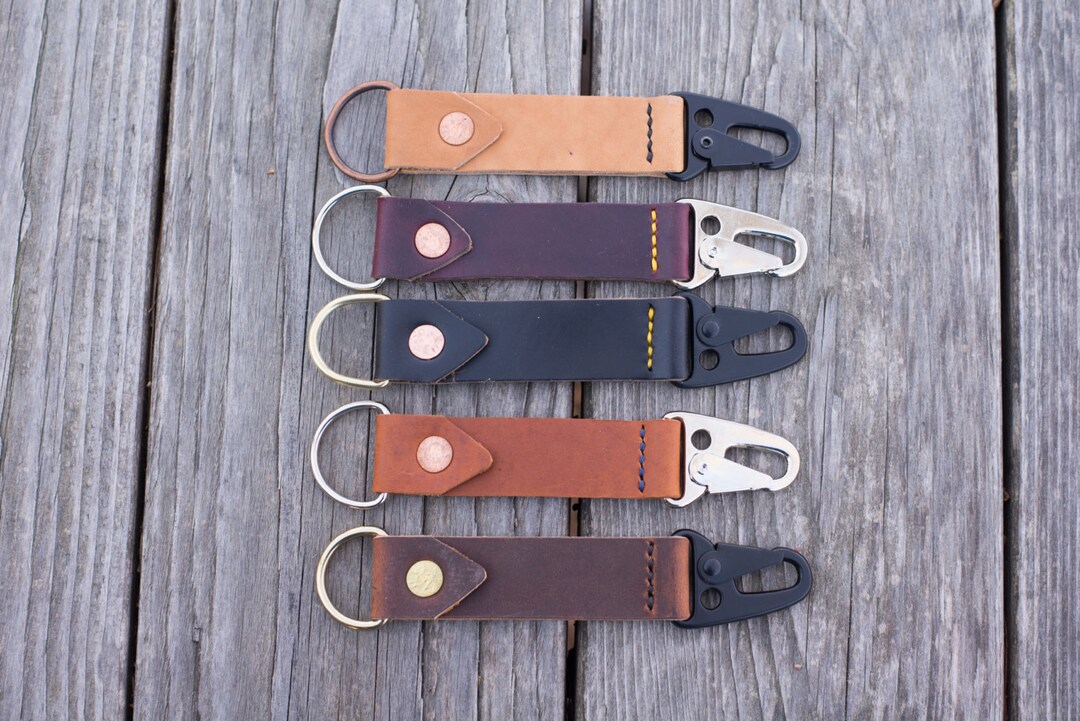Customizable Leather Key Clip, Military HK Clip, Key Ring FULL SIZE - Etsy