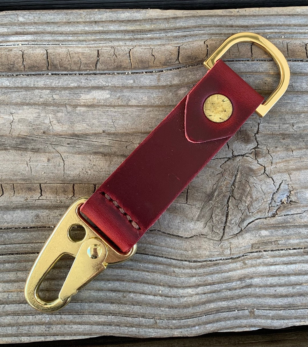 Red Horween Chromexcel Leather Key Clip Military HK Clip Key - Etsy