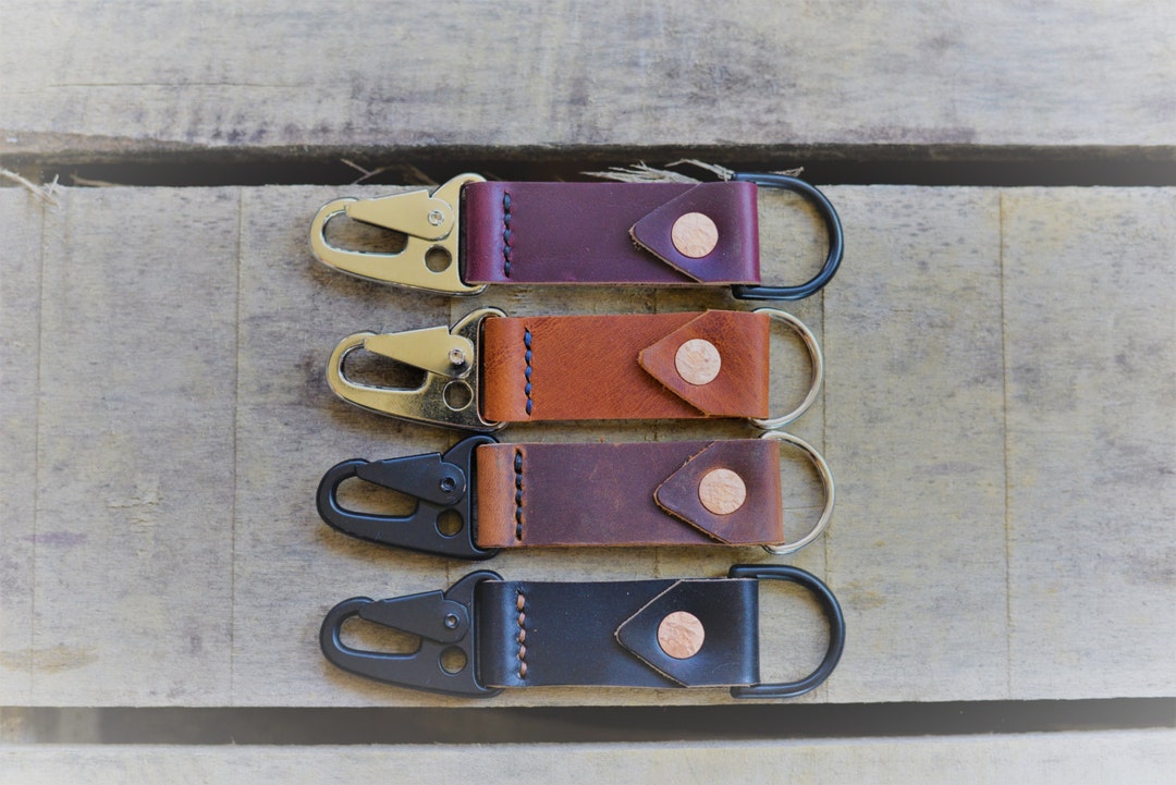 Customizable Leather Key Clip, Military HK Clip, Key Ring MINI - Etsy