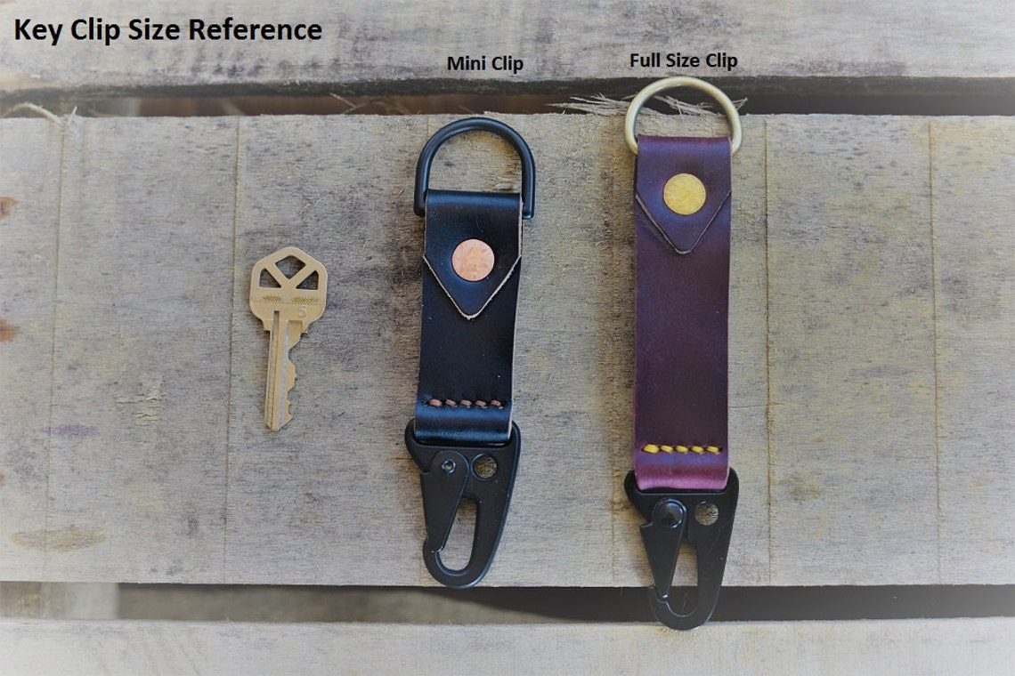Customizable Leather Key Clip, Military HK Clip, Key Ring MINI - Etsy