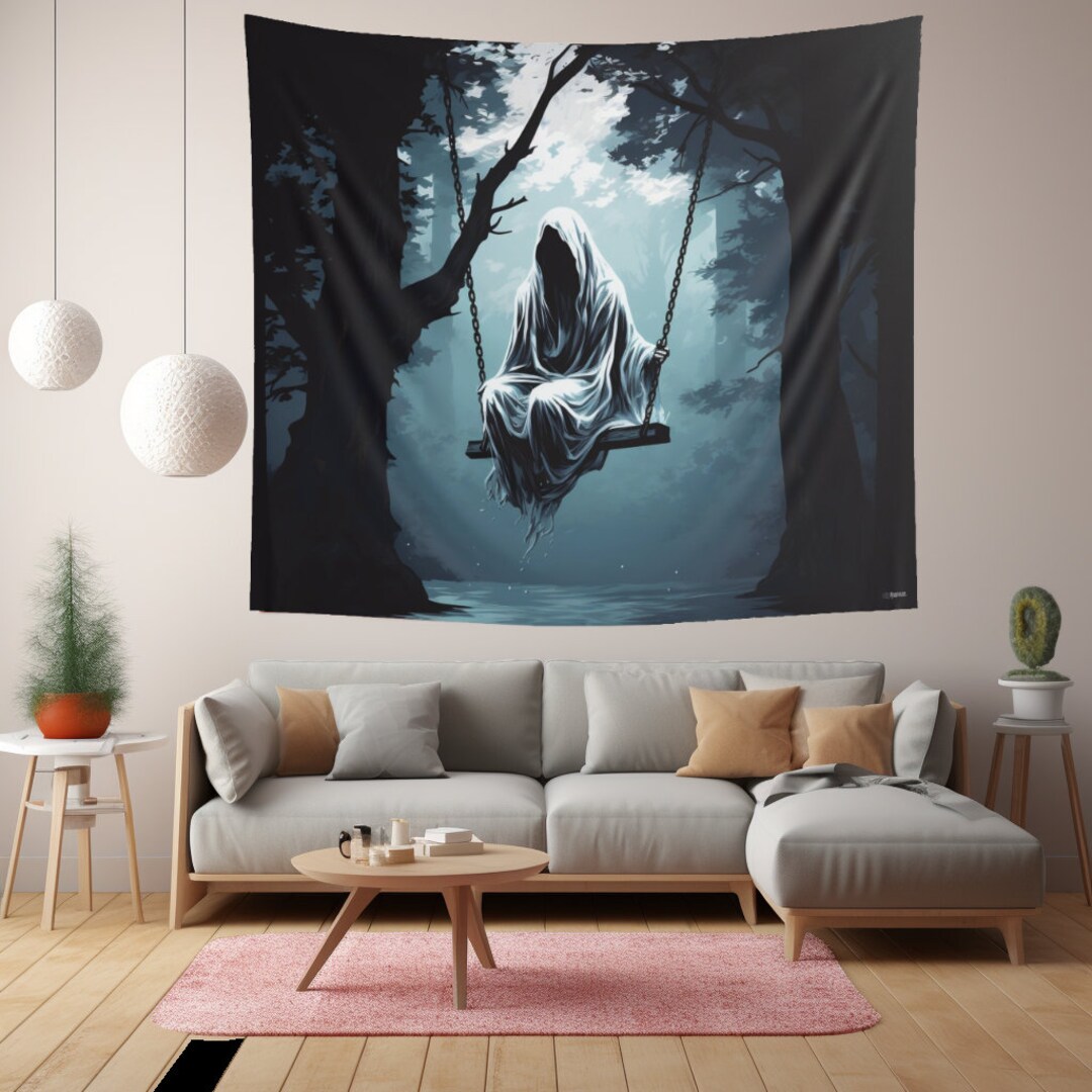 Ghost on A Swing, Spooky Ghost, Spooky Ghost Face, Spooky Gothic ...