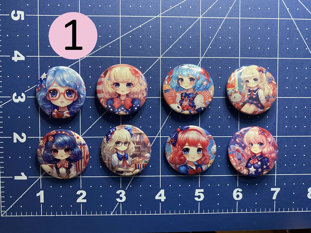 Patriotic, America, 4th of July, Themed Buttons, Cute, USA, Flag - Pack ...