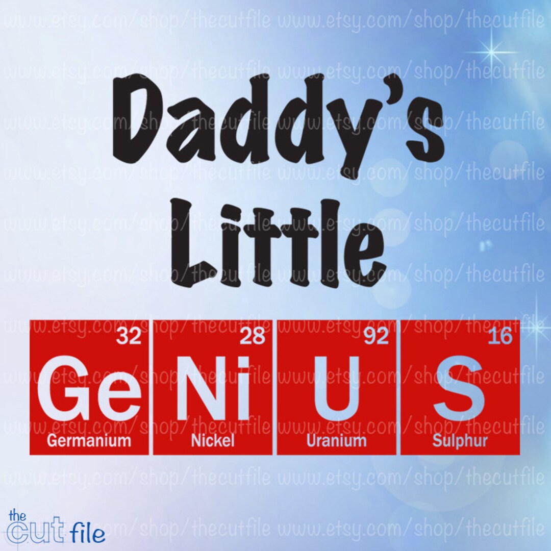 Daddys Little Genius Svg, Nerdy Baby Design, Cut File for Cutting ...