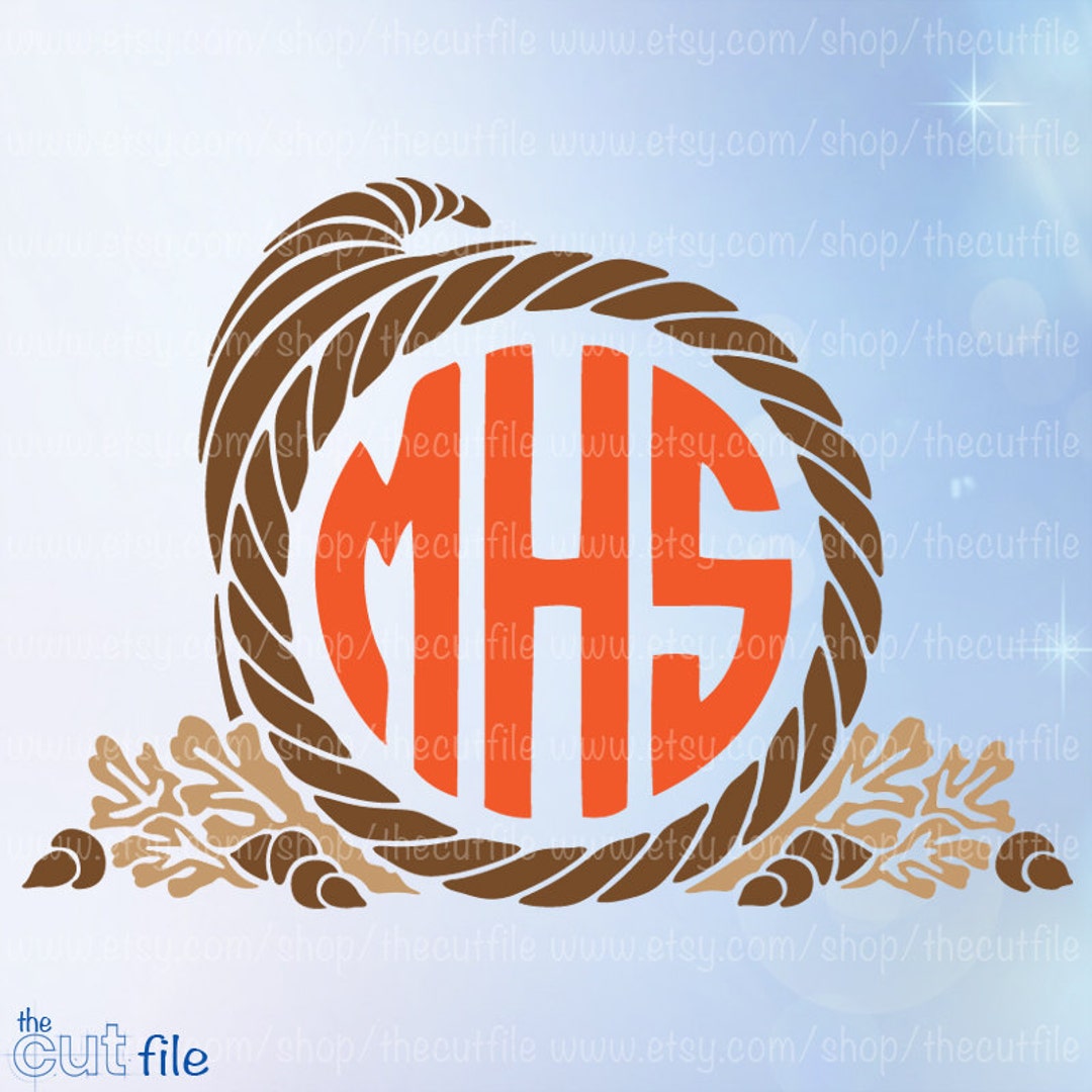 Thanksgiving Cornucopia Frame Svg, Cutting File for Silhouette or ...