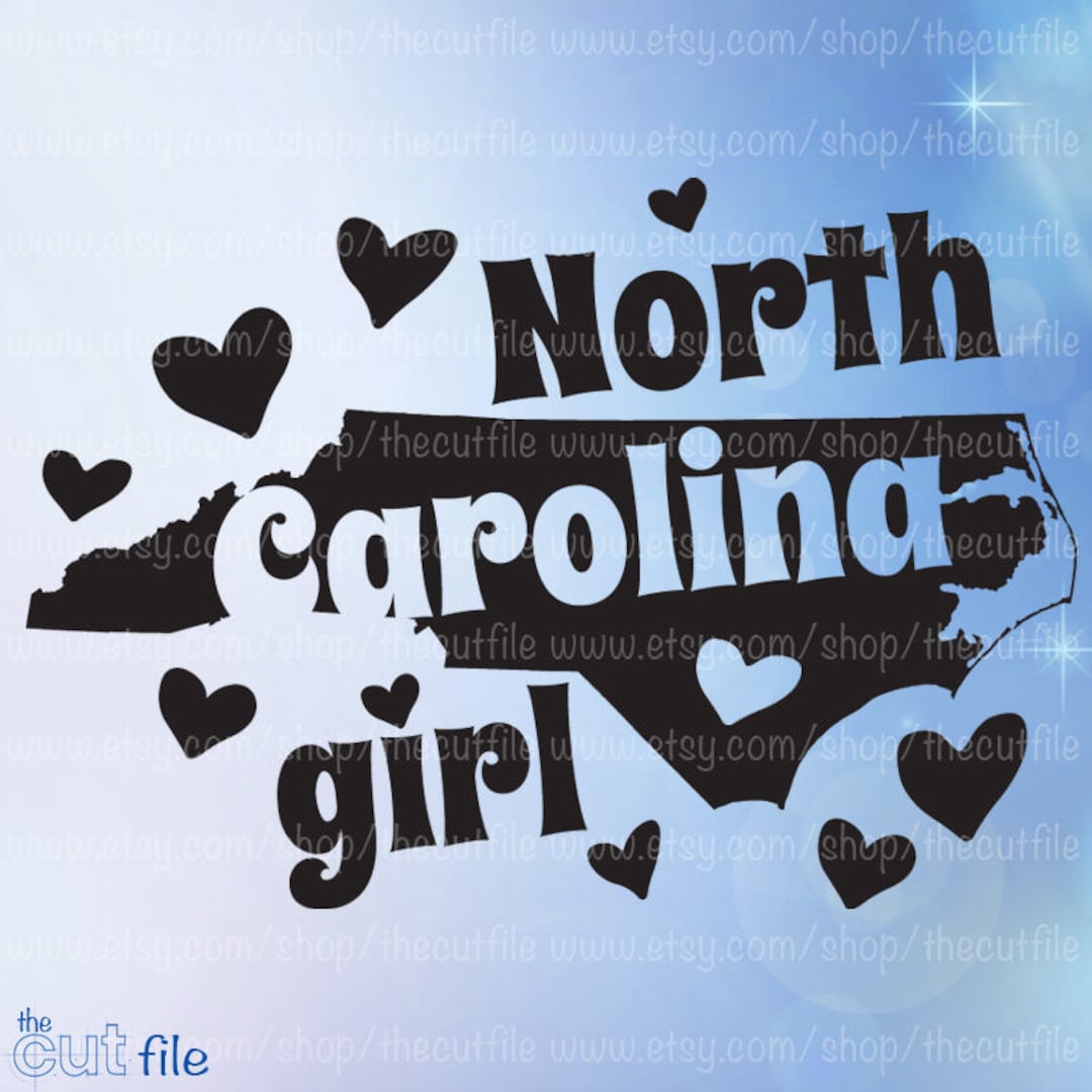 North Carolina Girl Svg, State Love, Print or Transfer, Htv Vector Clip ...
