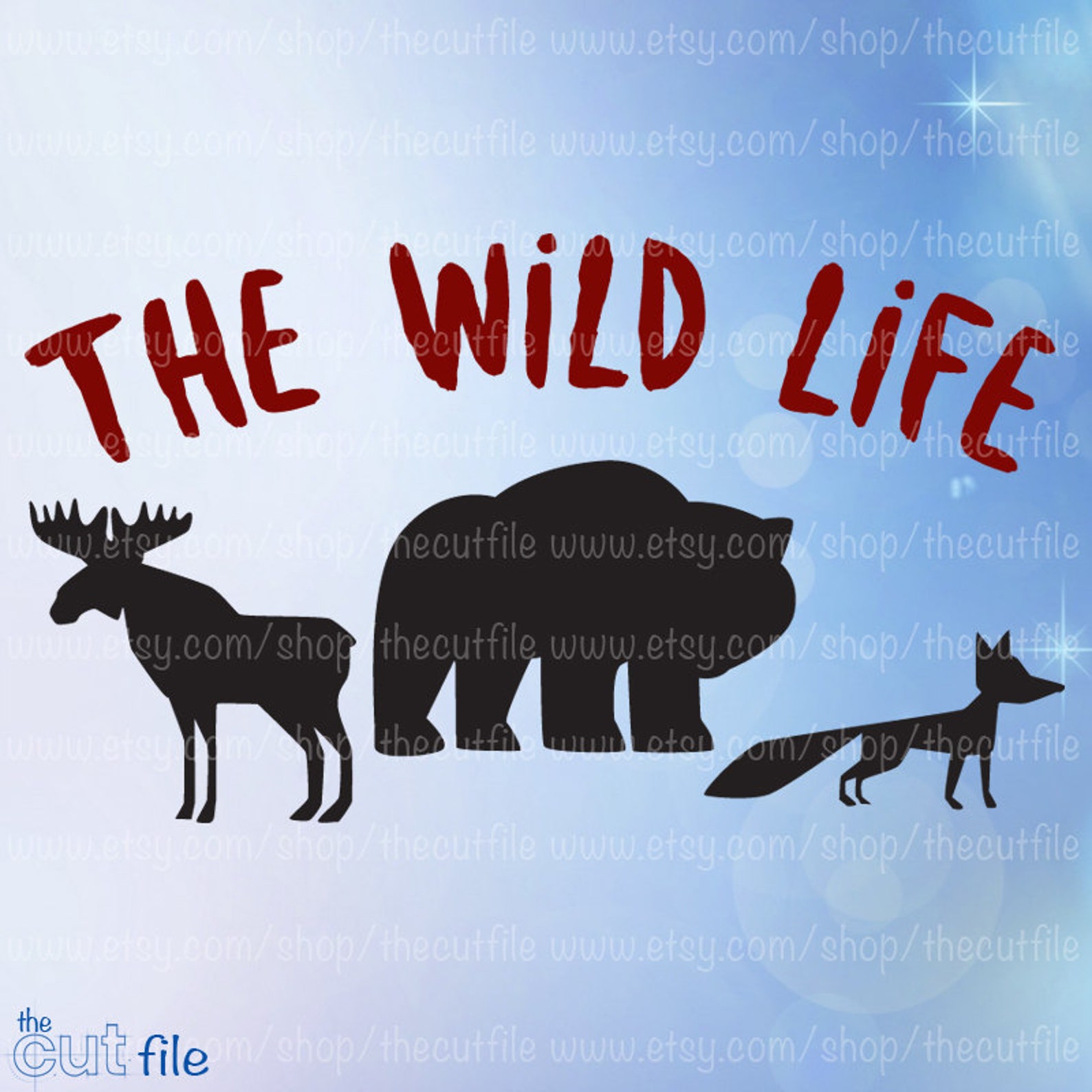 Svg File the Wild Life Eps Dxf Jpeg Cut File for Cameo - Etsy