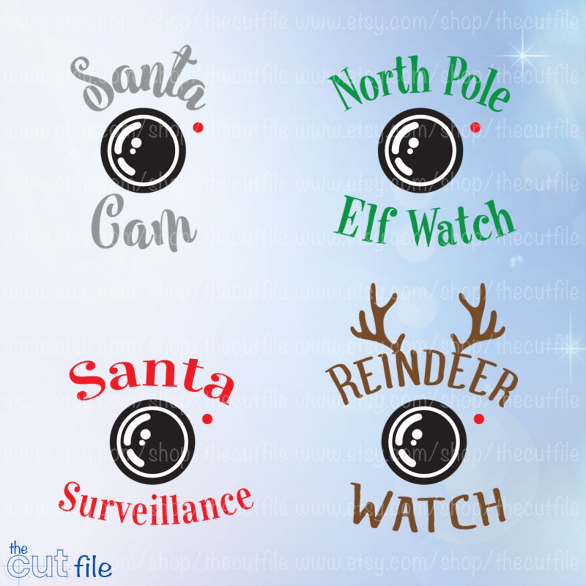 Santa Cam Svg Christmas Svg Bundle Elf Watch Reindeer - Etsy