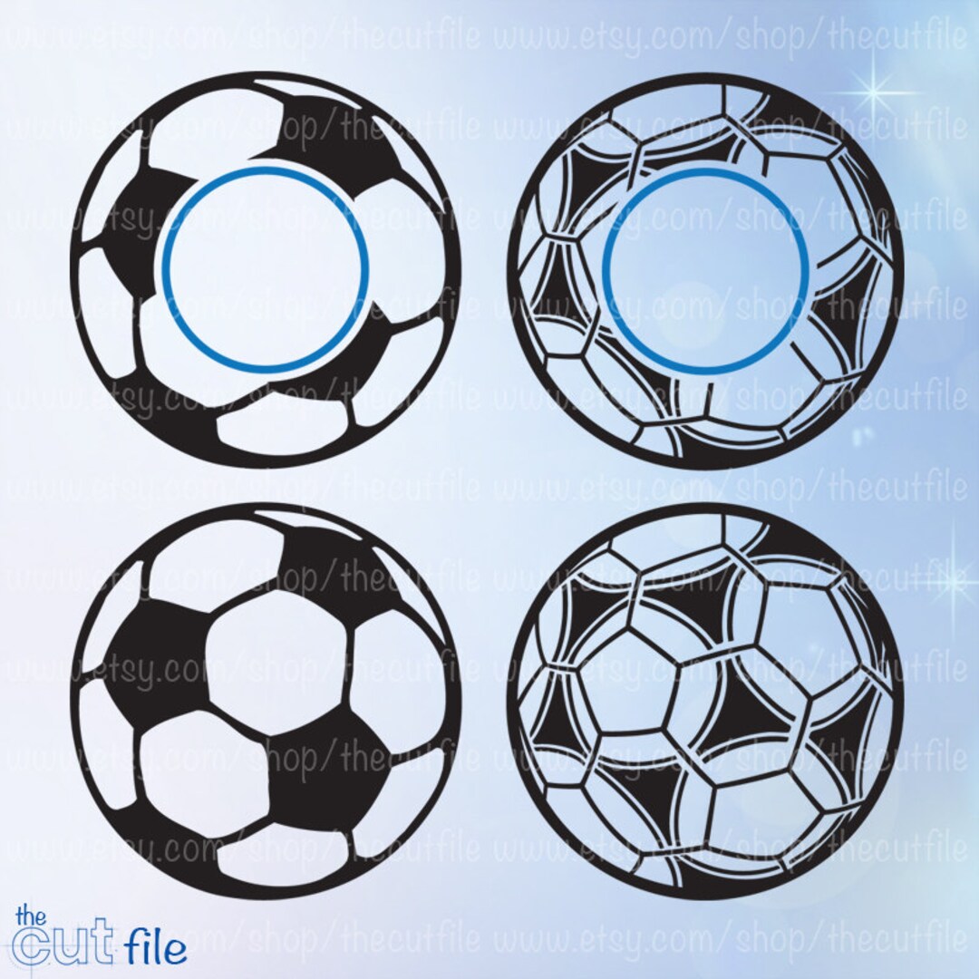 Soccer Cutting Files, Soccer Svg Dxf Eps Jpeg, Soccer Monogram Frames ...