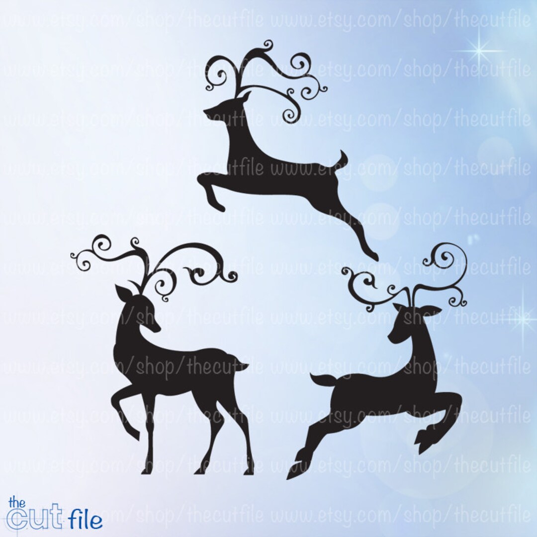 Reindeer Svg, Christmas Deer Svg Files, Cutting Printing or Transfers ...