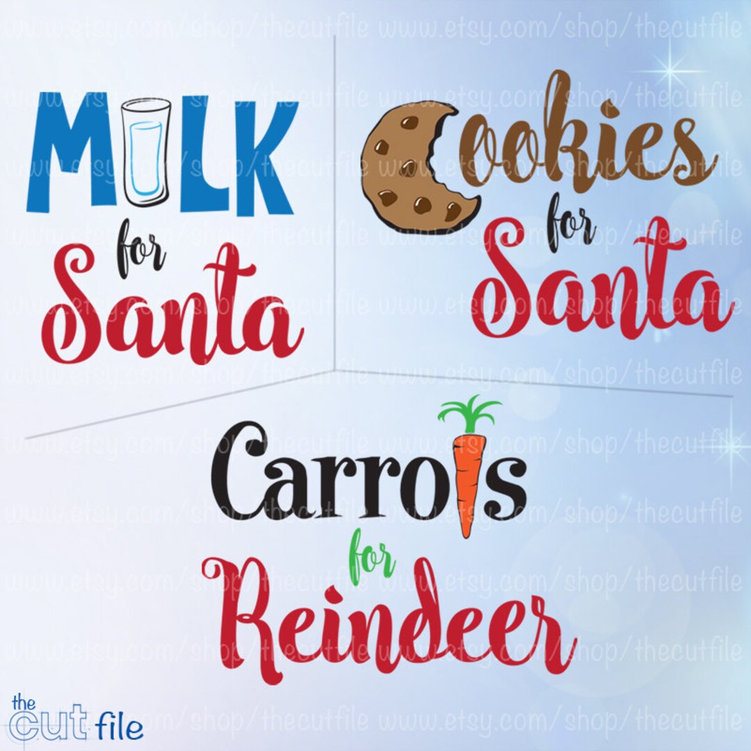 Cookies for Santa Svg, Christmas Svg Bundle, Milk for Santa, Carrots ...