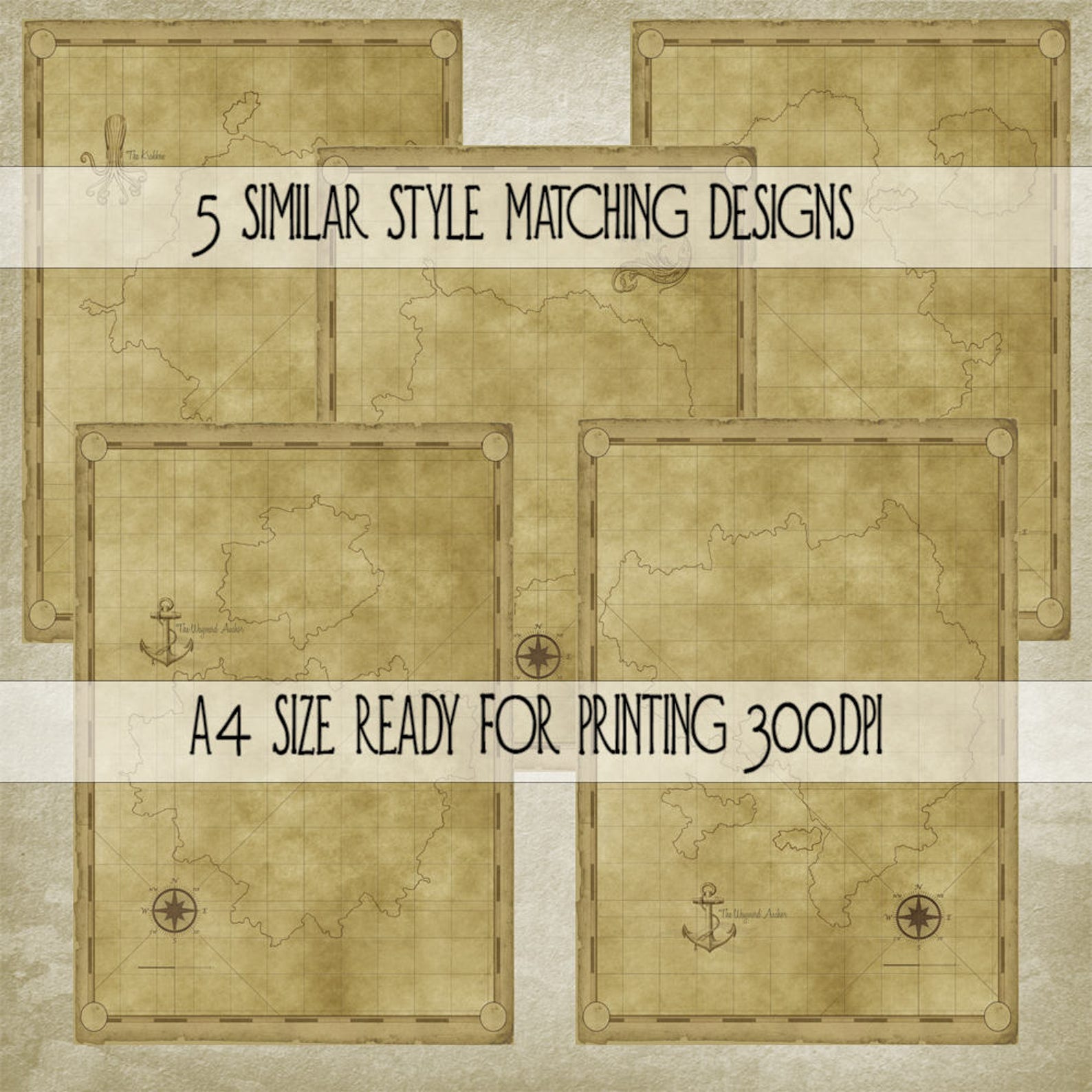 Treasure Maps Blank Old Style Pirate Digital Files Print at Home JPG - Etsy