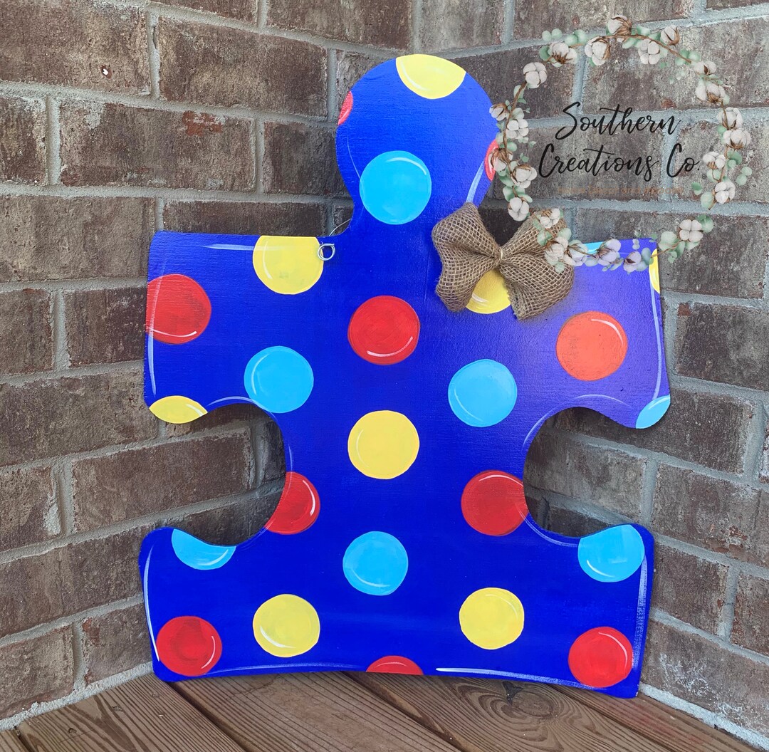 Autism Door Hanger | Puzzle Piece Door Hanger | Door Hanger | Austim ...