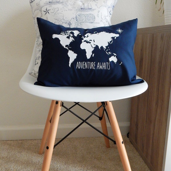 World Map Pillow - Etsy