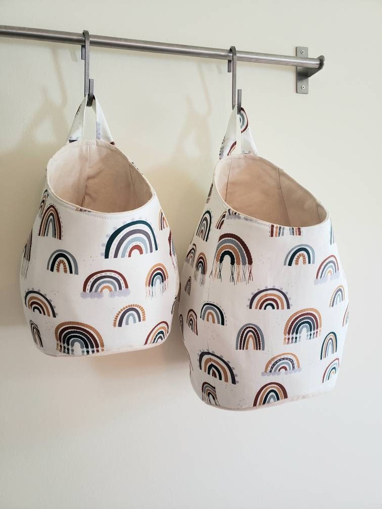 Hanging Storage Pod Rainbow Fabric Pod Fabric Storage Bin Home - Etsy
