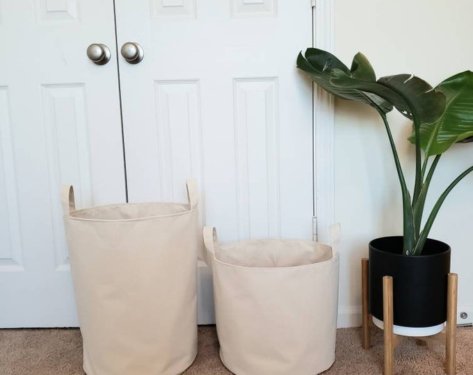 Natural Canvas Storage Bins, Canvas Storage Basket, Bins, Baskets ...