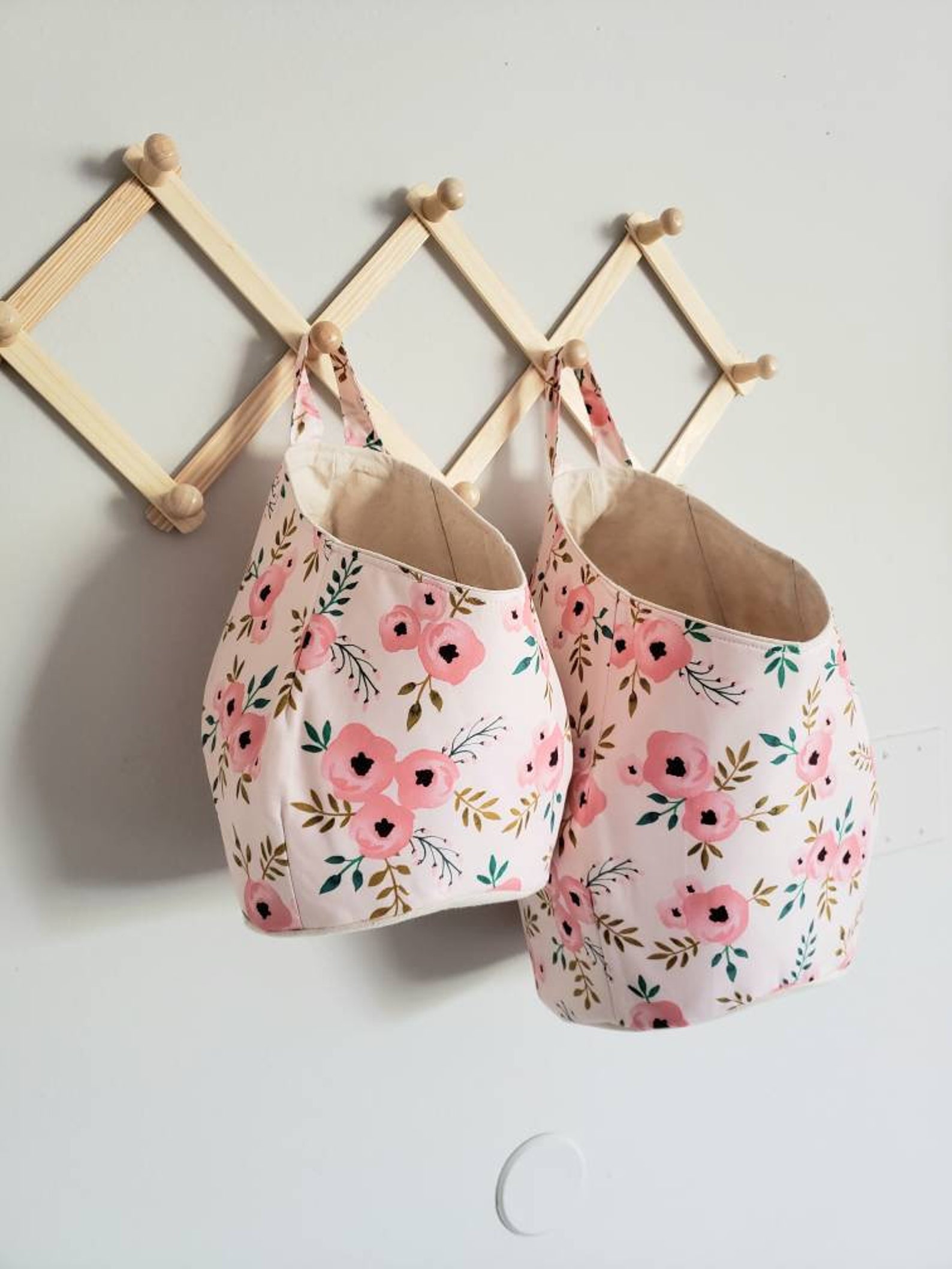 Fabric Storage Pod Hanging Storage Pod Floral Whimsical Storage Pod ...
