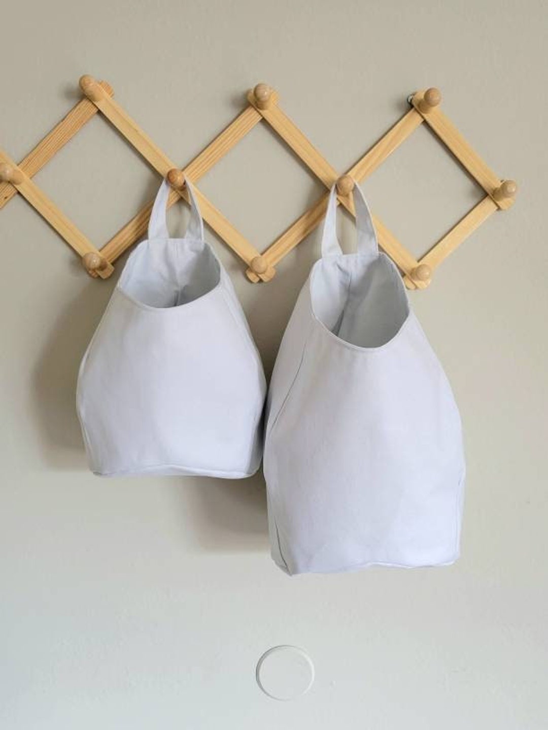 White Duck Canvas Hanging Storage Pod: Handmade Organizer - Etsy