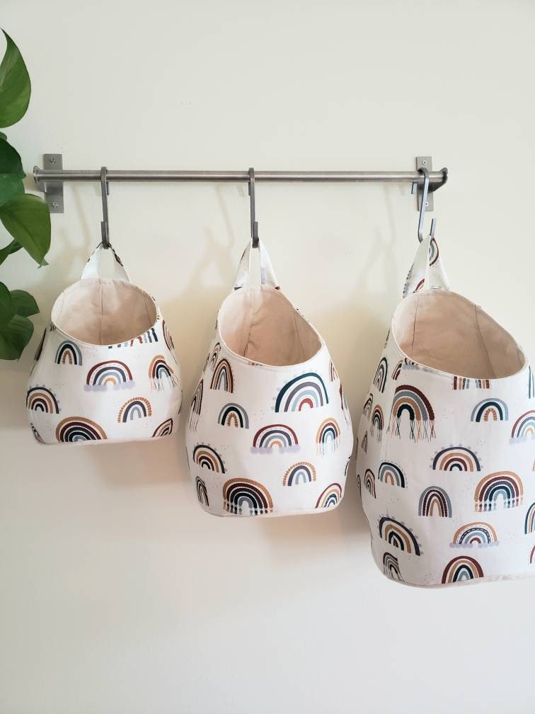 Hanging Storage Pod Rainbow Fabric Pod Fabric Storage Bin Home - Etsy