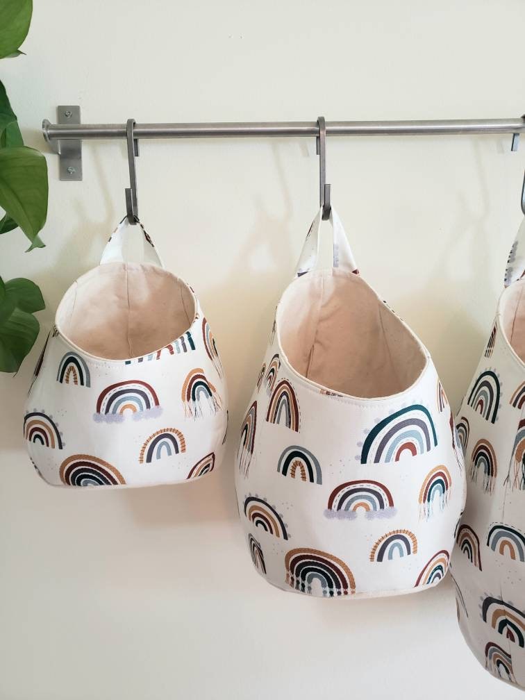 Hanging Storage Pod Rainbow Fabric Pod Fabric Storage Bin Home - Etsy