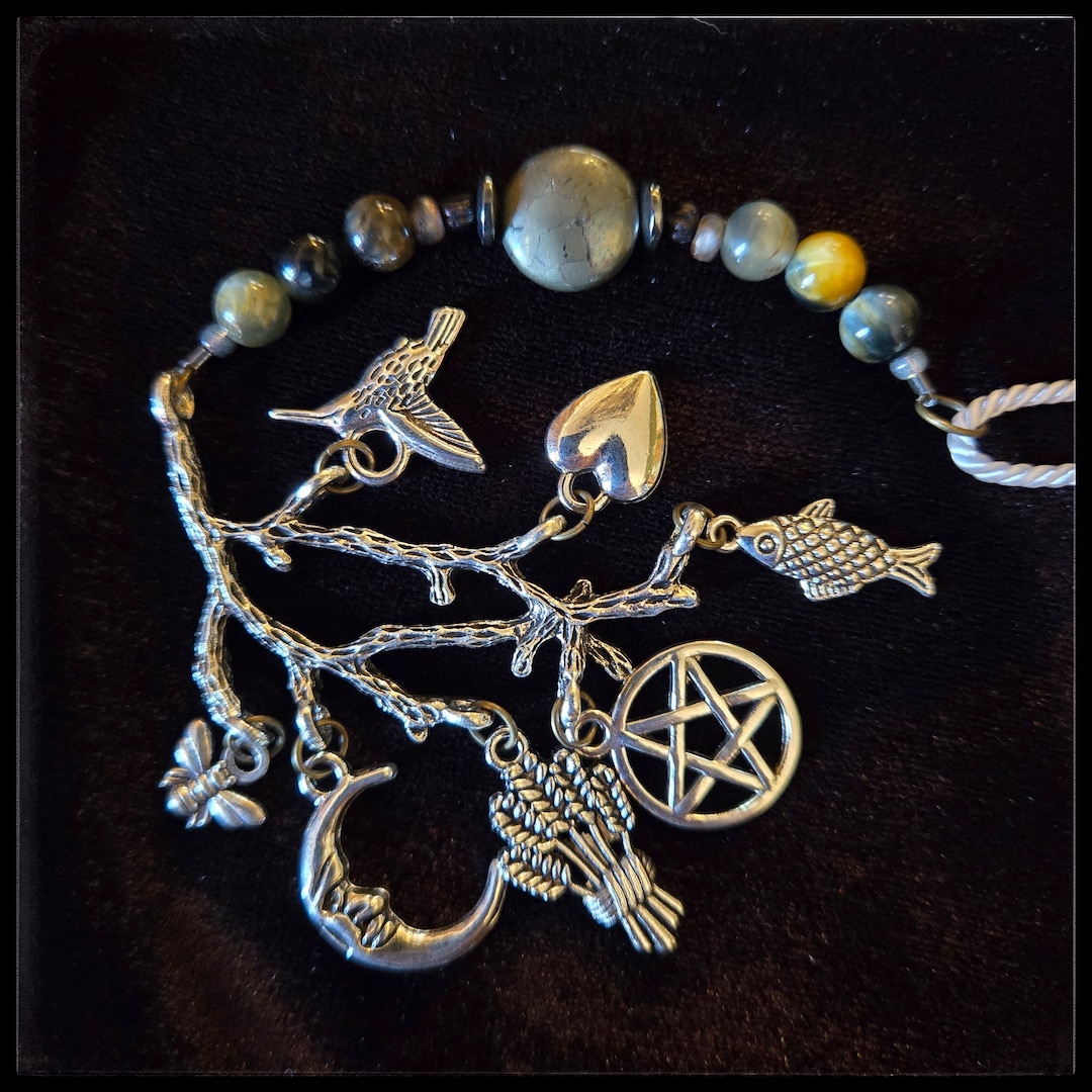 Cimaruta Italian Folk Magic Good Luck Charm w/ Column Beading: Pyrite ...