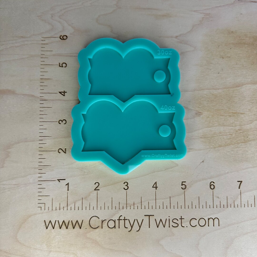 Heart Name Plate Bundle Tumbler Topper Silicone Mold, Tumbler Tag ...