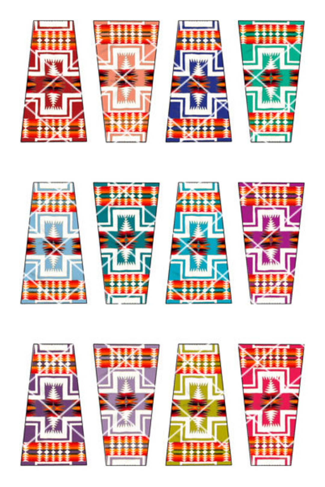 24 Native American Navajo Cross Designed Trapezoid Sheet for Epoxy ...