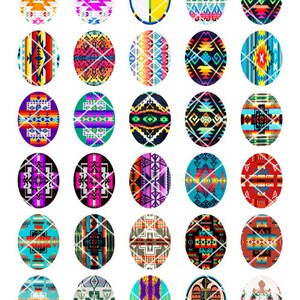 30 - 30x40mm Oval Traditional Native American Collage Sheet DIGITAL ...