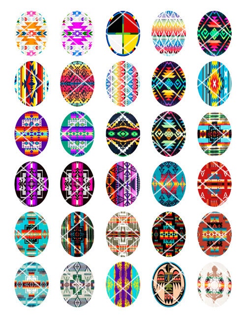 30 30x40mm Oval Traditional Native American Collage Sheet - Etsy Canada