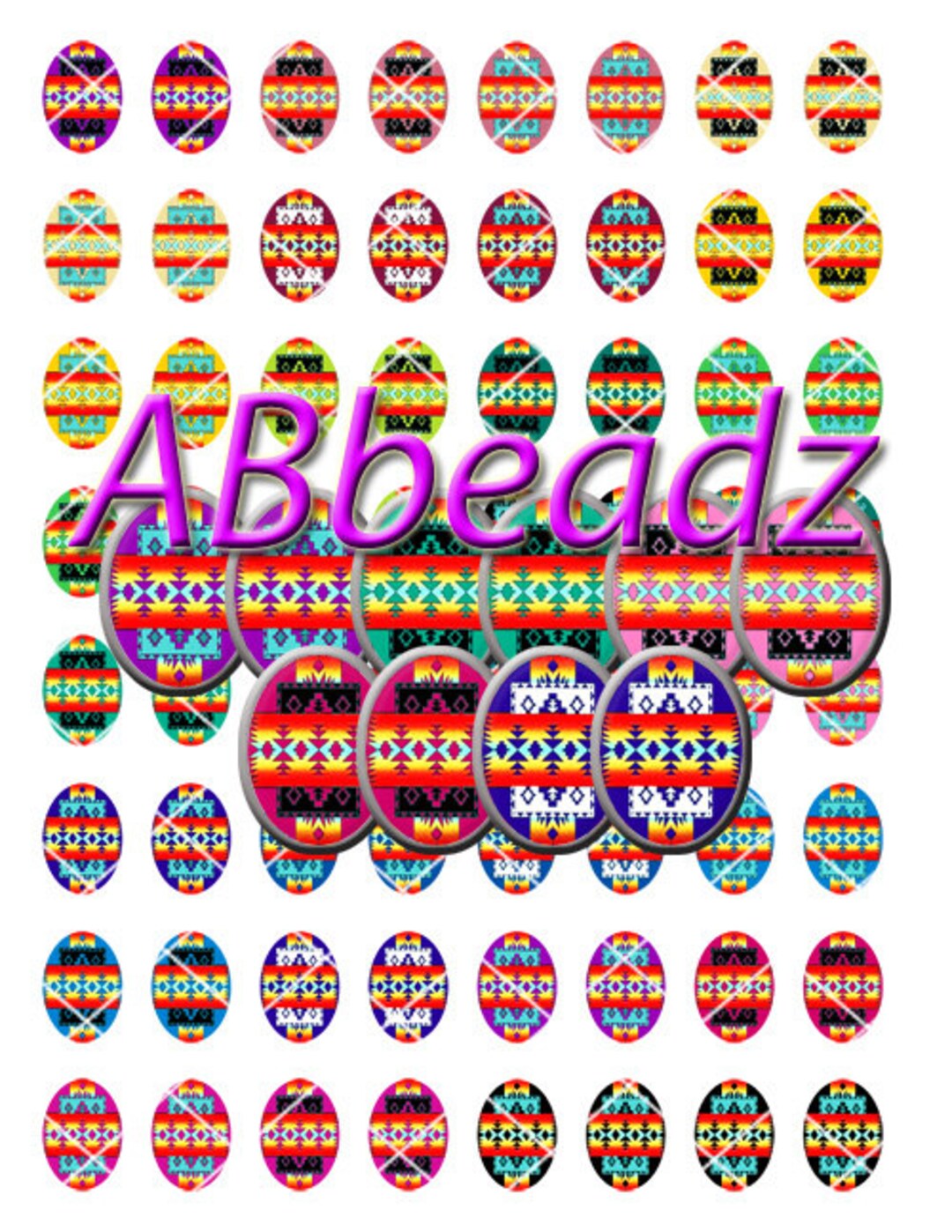 32 - 25x18mm Oval Colors That Pop Native American Collage Sheet DIGITAL ...