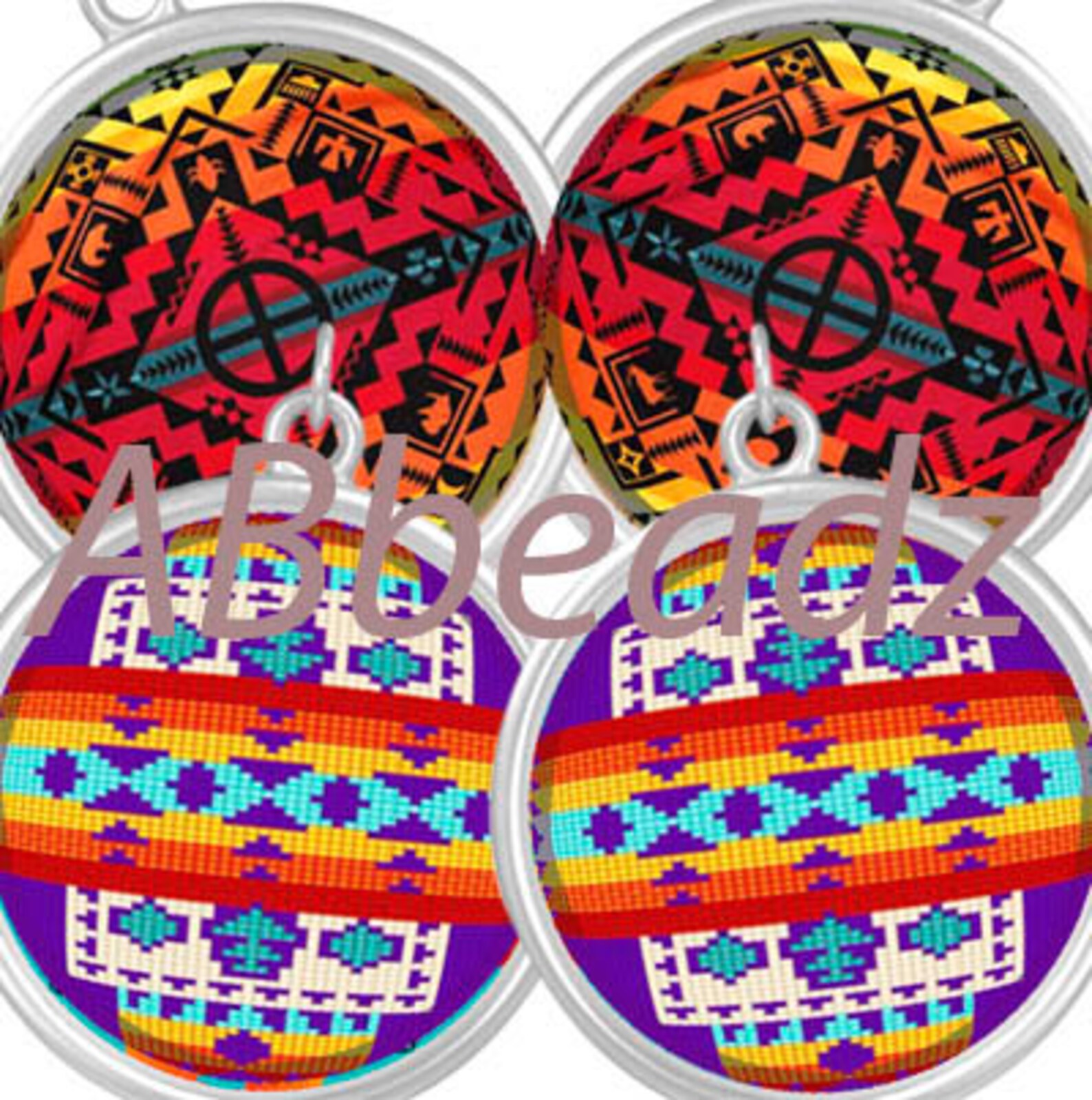 24 Paired 1 Inch Round Native American Inspired Bottle Cap | Etsy