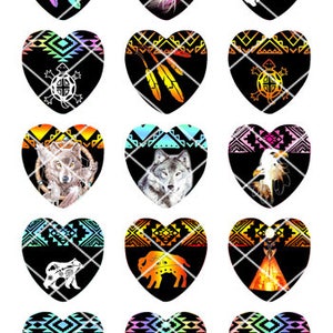 1" Heart Native American Gradient Patterns for Epoxy or Glass Cabs (1 ...
