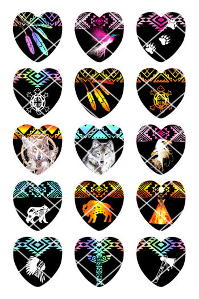 1 Heart Native American Gradient Patterns for Epoxy or | Etsy