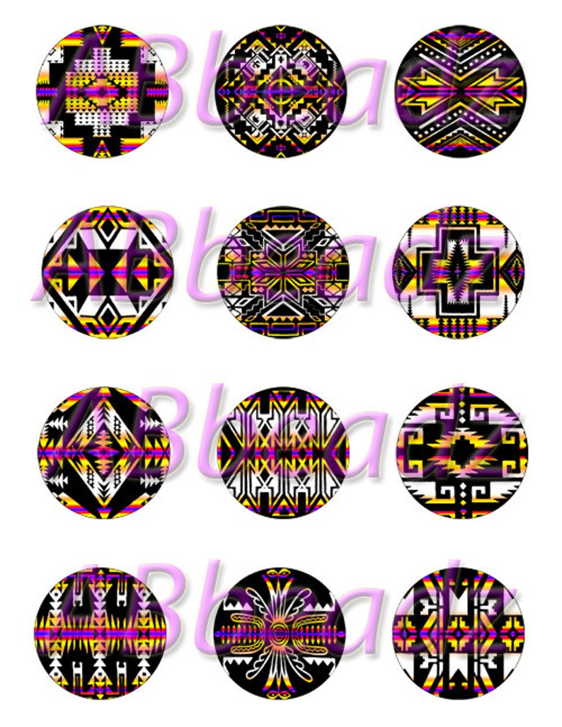 12 2 Inch Round Banded Fire Colors Native American Inspired - Etsy