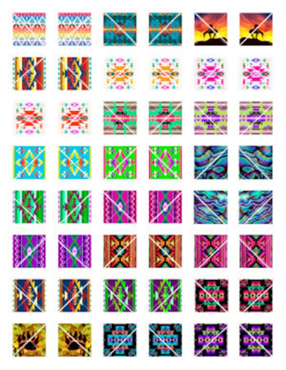 1 Square Native American Designed Collage Sheet 1 | Etsy