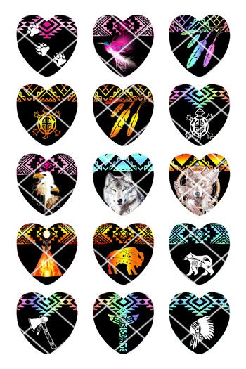 1 Heart Native American Gradient Patterns for Epoxy or | Etsy