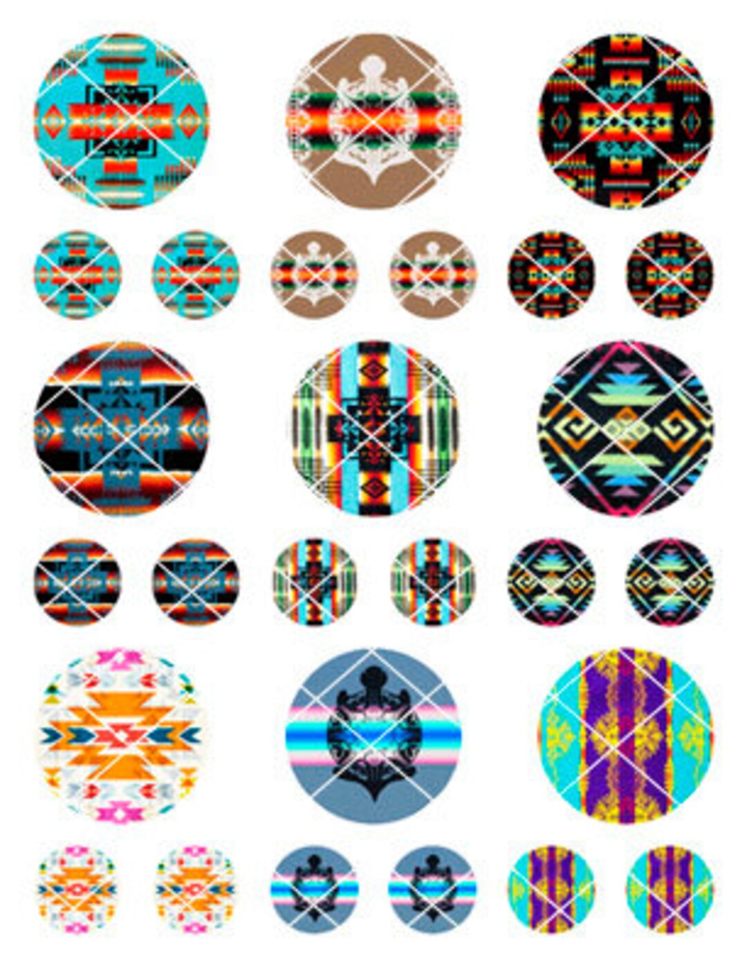 1 and 2 Round Native American Sets Collage Sheet 3 DIGITAL DOWNLOAD - Etsy