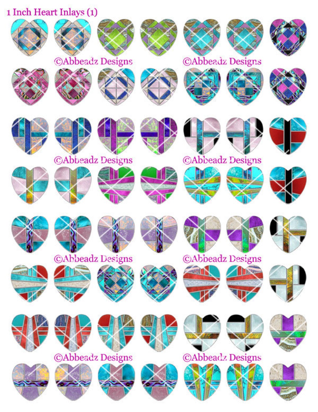 1" Heart Inlay Designs for Epoxy Stickers (1) DIGITAL DOWNLOAD - Etsy