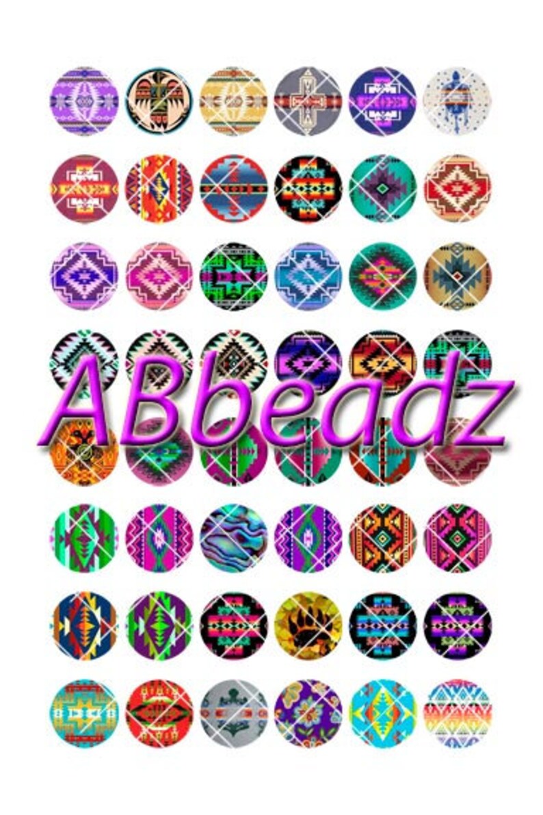48 1/2 Inch Round Native American Collage Sheet on 4x6 2 - Etsy