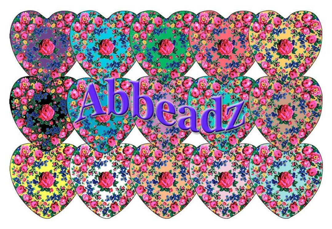 1" Heart Kookum Scarf Pattern for Epoxy or Glass Cabs (4) DIGITAL ...