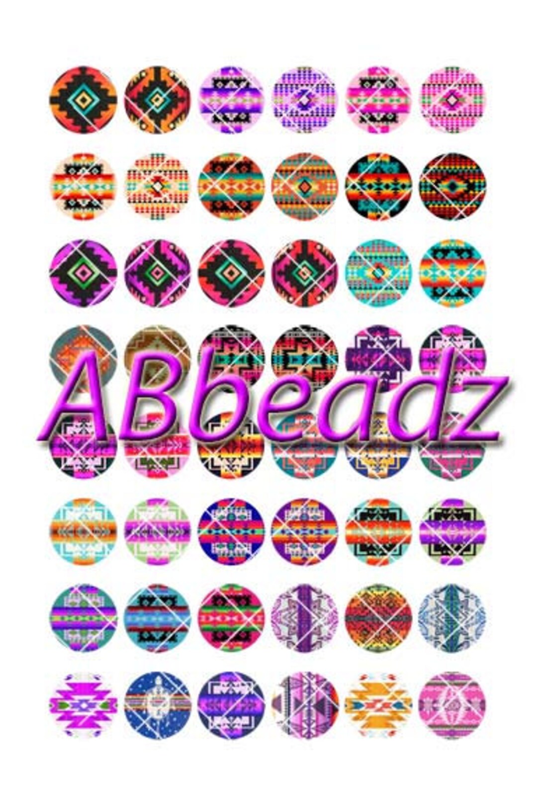 48 - 1/2 Inch Round Native American Collage Sheet on 4x6 DIGITAL ...